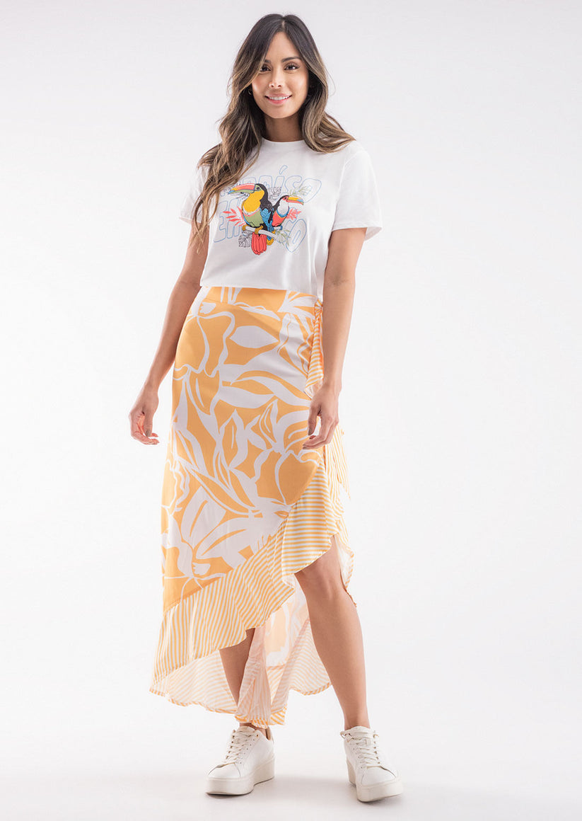 Falda larga mango estampada para mujeres – Stop Jeans