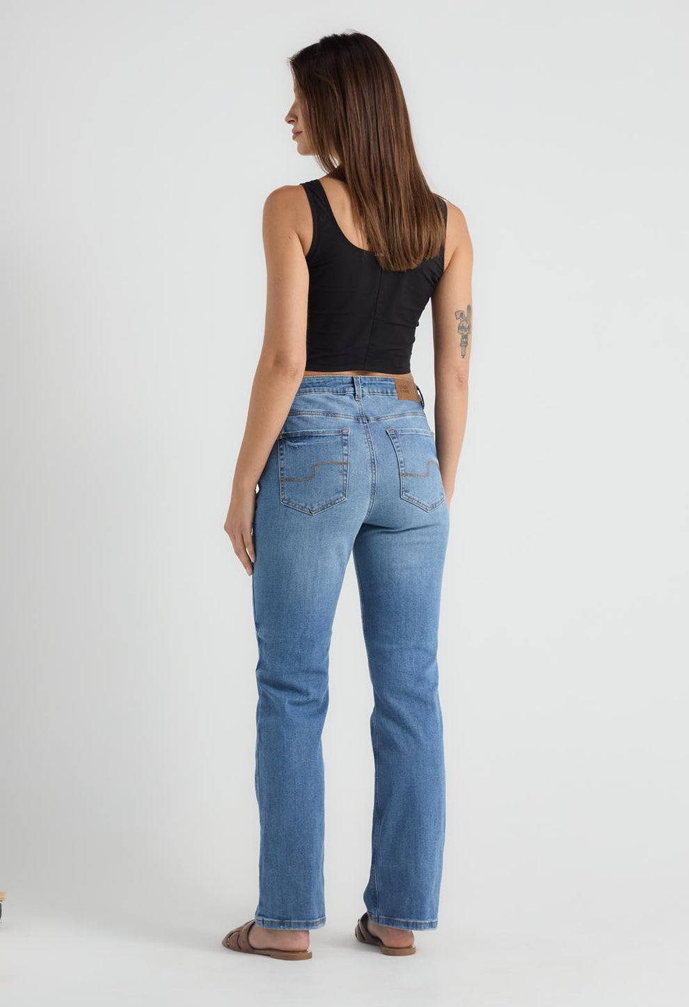 Jean vaquero medio con bota recta para mujeres – Stop Jeans